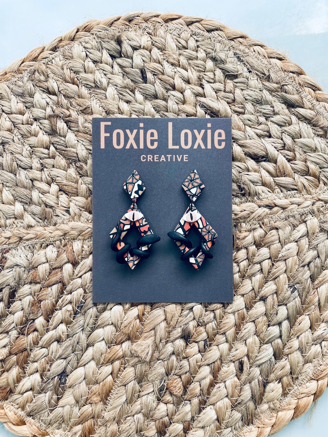 Snake Earrings - Statement Snake Loops, Natural Brown/caramel, Diamond ...