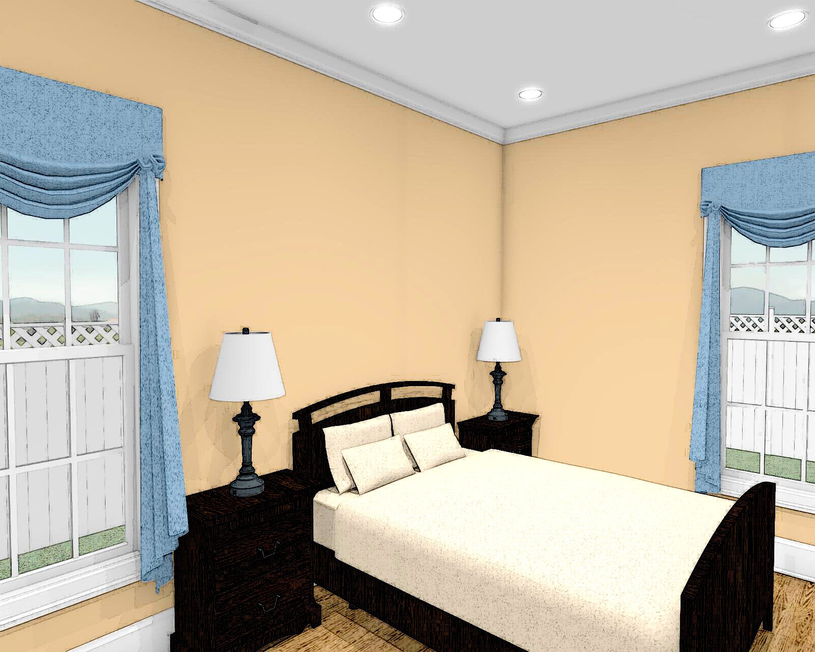 Two Bedroom Country Cottage Floor Plan, Tiny House Plans, 833 Square ...