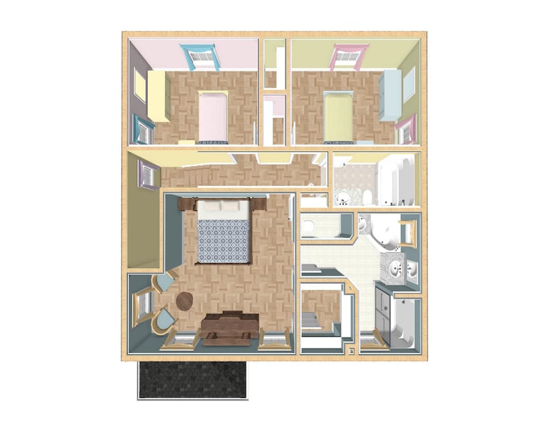 Three Bedroom Traditional Cape Cod Style Floor Plan, Two Story House ...