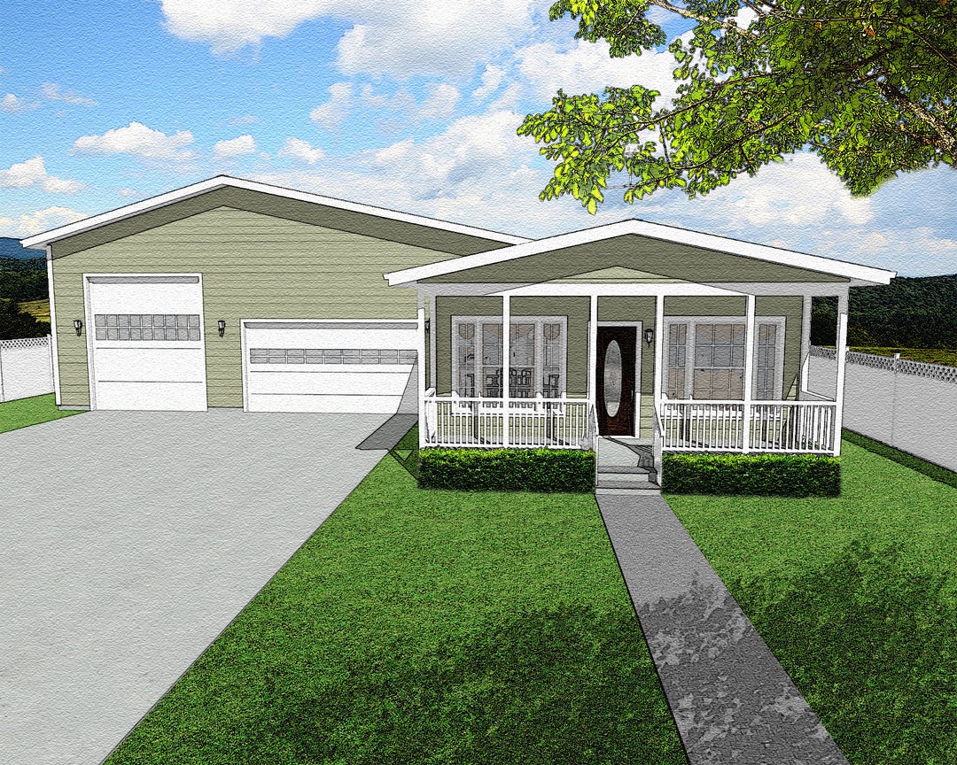 4 Bedroom Ranch Style House Plans, RV Bus Big Rig Garage, 1508 Square ...