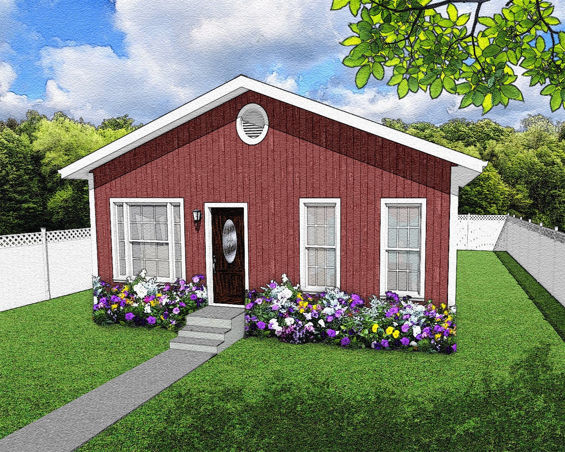 1200 Square Foot Three Bedroom Two Bathroom Floor Plan, One Story ...