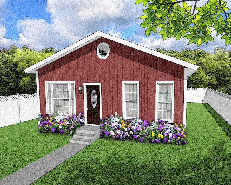 1200 Square Foot Three Bedroom Two Bathroom Floor Plan, One Story ...