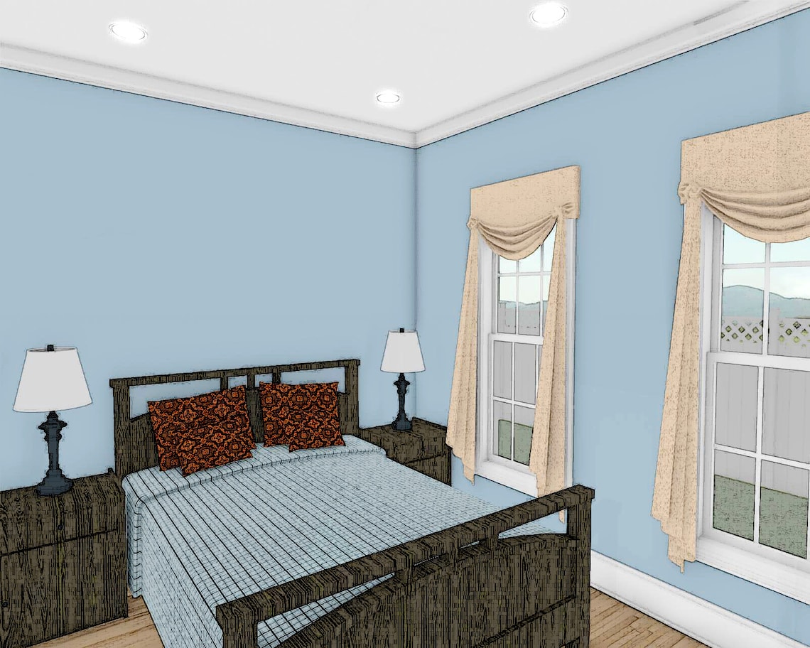 1 Bed 1 Bath 700 SF 16x43 House Plans, 1 Story Narrow Lot Tiny Home ...