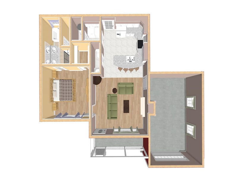 800 Square Foot One Bedroom One Bathroom Floor Plan, One Story House ...