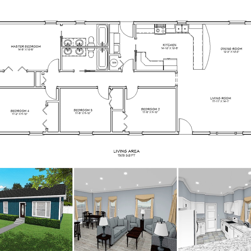 1500 Sq Ft House Plans - Etsy