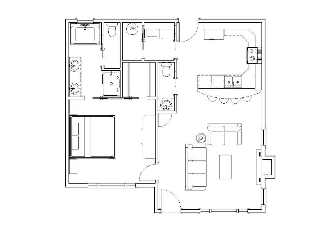 800 Square Foot One Bedroom One Bathroom Floor Plan, Granny House Plans ...