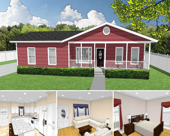 Casa Tipo Rancho Con Planos De Planta Abierta Y Planos Four Seasons