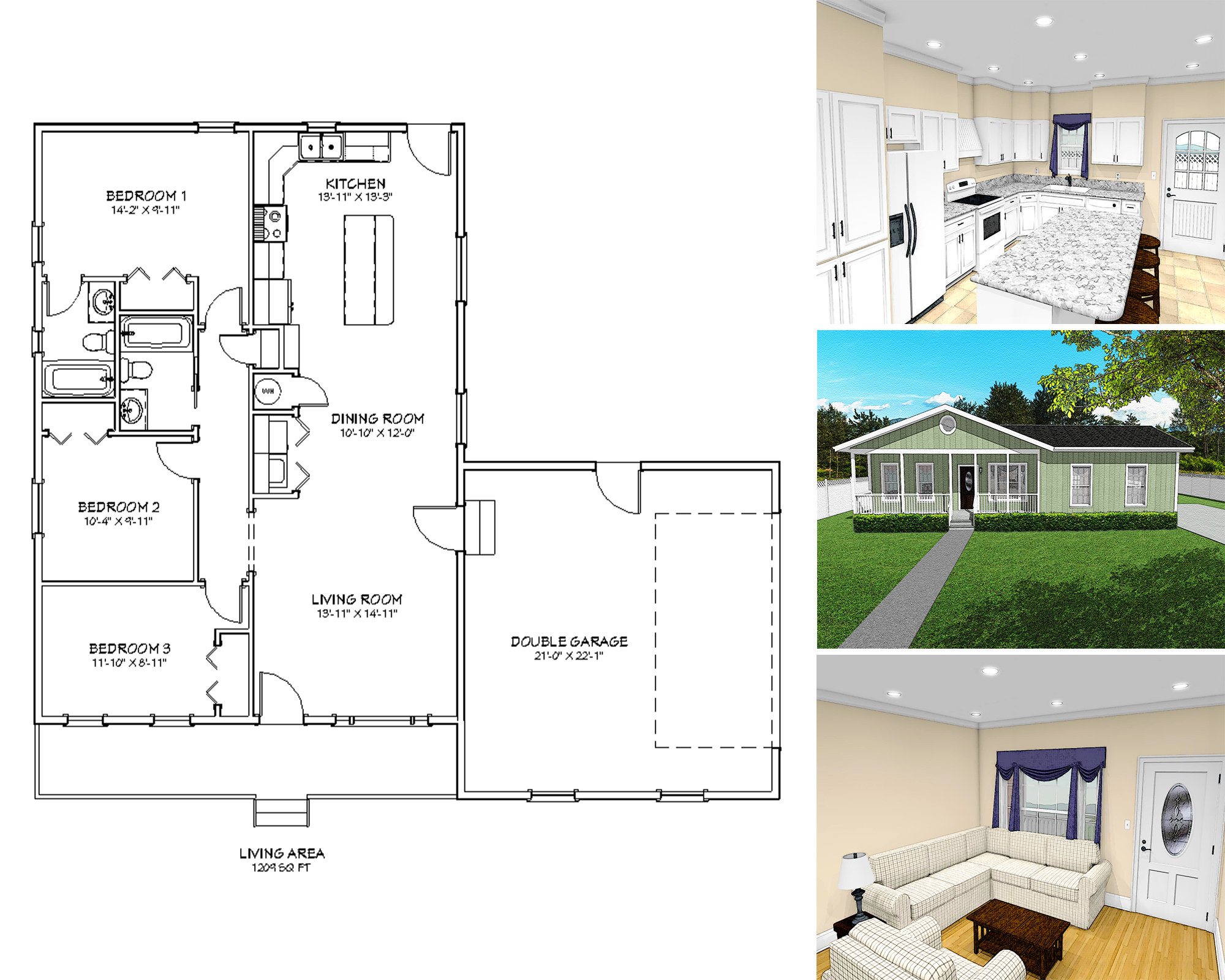 1200 Square Foot House Floor Plans 30x40 | 1200 Sq Ft | 2bhk
