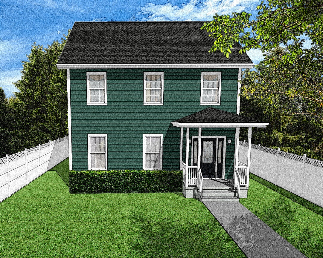 3 Bedroom Cape Cod Style Two Story House Plans, 3/2.5, 1728 Square Feet ...