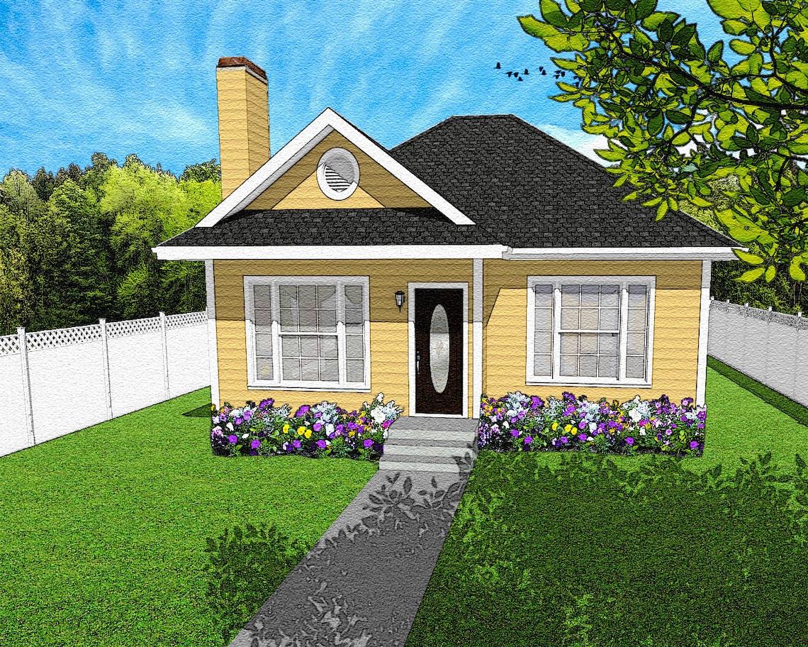 1 Bed 1.5 Bath 800 SF 30x30 House Plans 1 Story Tiny Home - Etsy