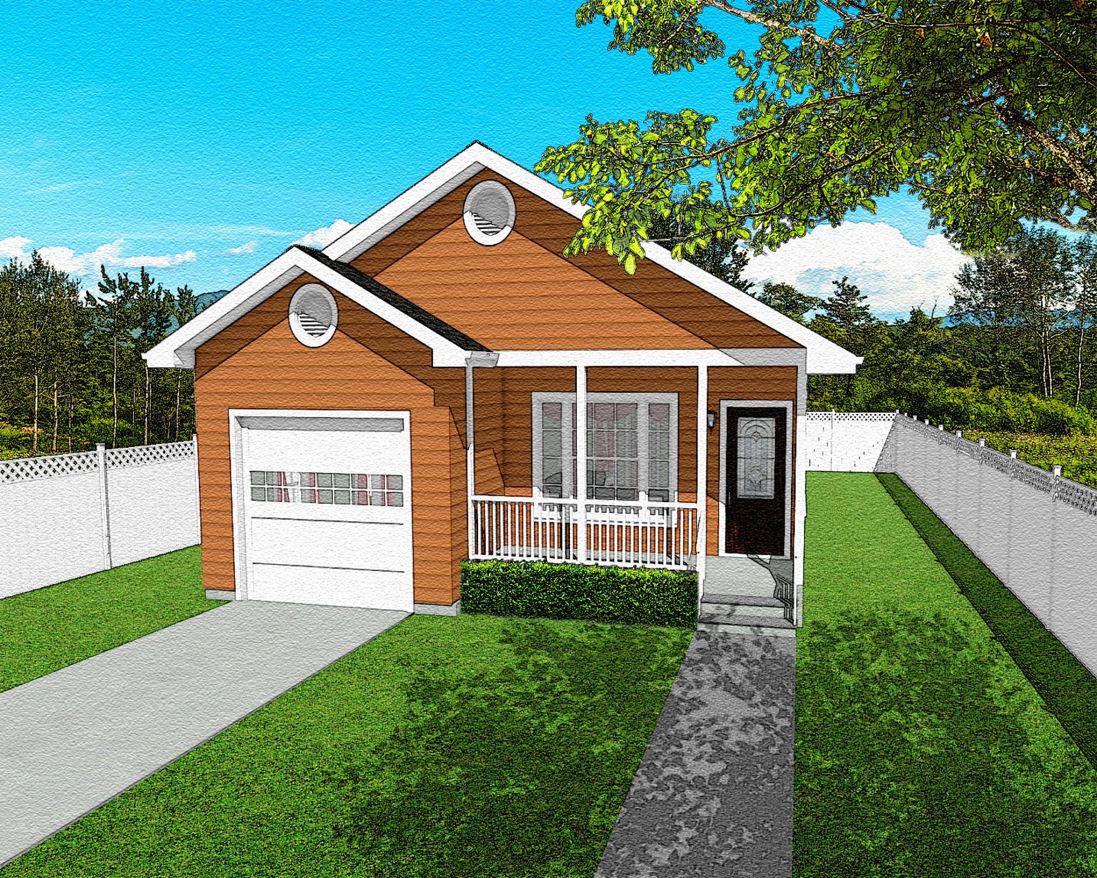 700 Square Foot One Bedroom One Bathroom Floor Plan for Narrow Lots ...