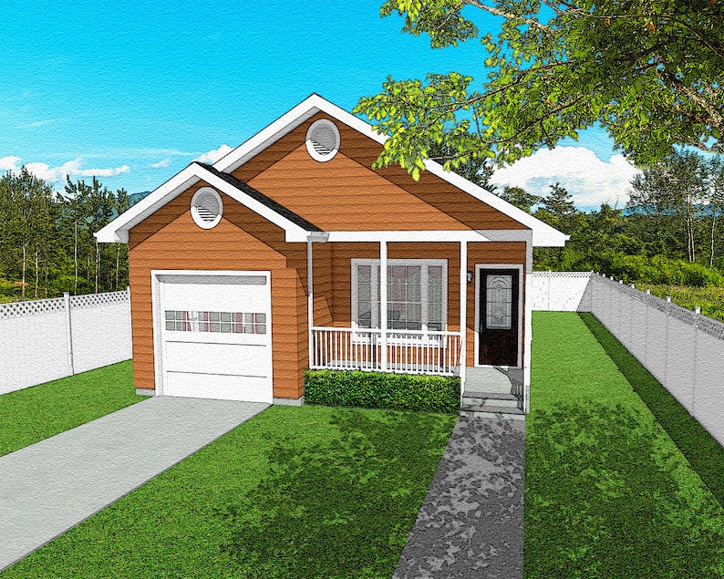 700 Square Foot One Bedroom One Bathroom Floor Plan for Narrow Lots ...