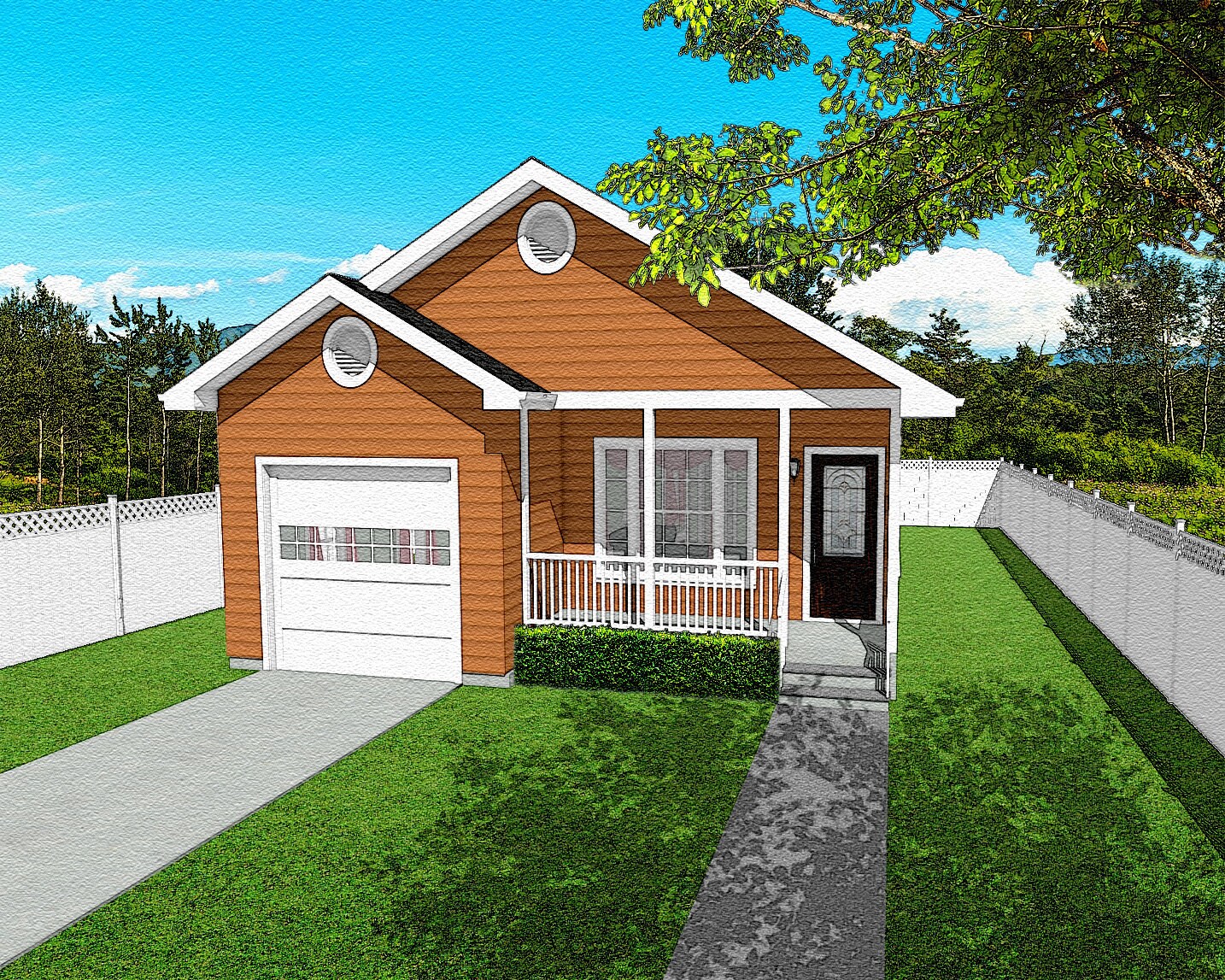 1 Bedroom 1 Bath Narrow Cottage Architectural Plans, 705 SF, 29'x50 ...