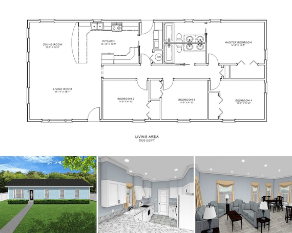 Four Rooms House Plans