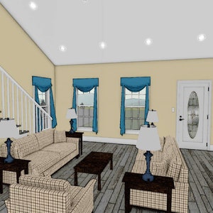 Three Bedroom Traditional Cape Cod Style Floor Plan Two Story ...