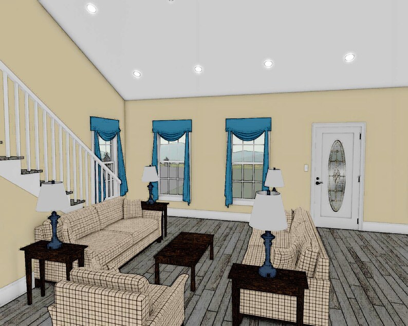 Three Bedroom Traditional Cape Cod Style Floor Plan Two Story ...