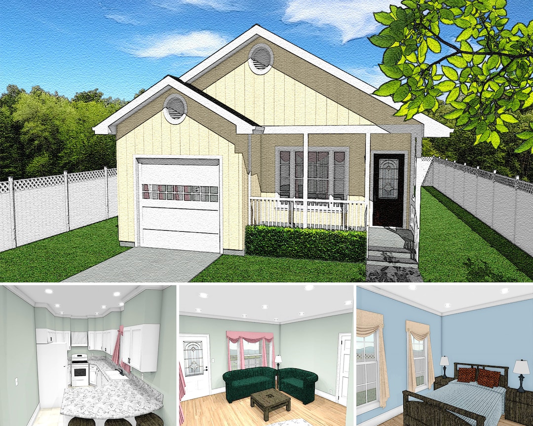 2 Bed 1 Bath 900 Sq Ft One Story Ranch Style Floor Plan With Single ...