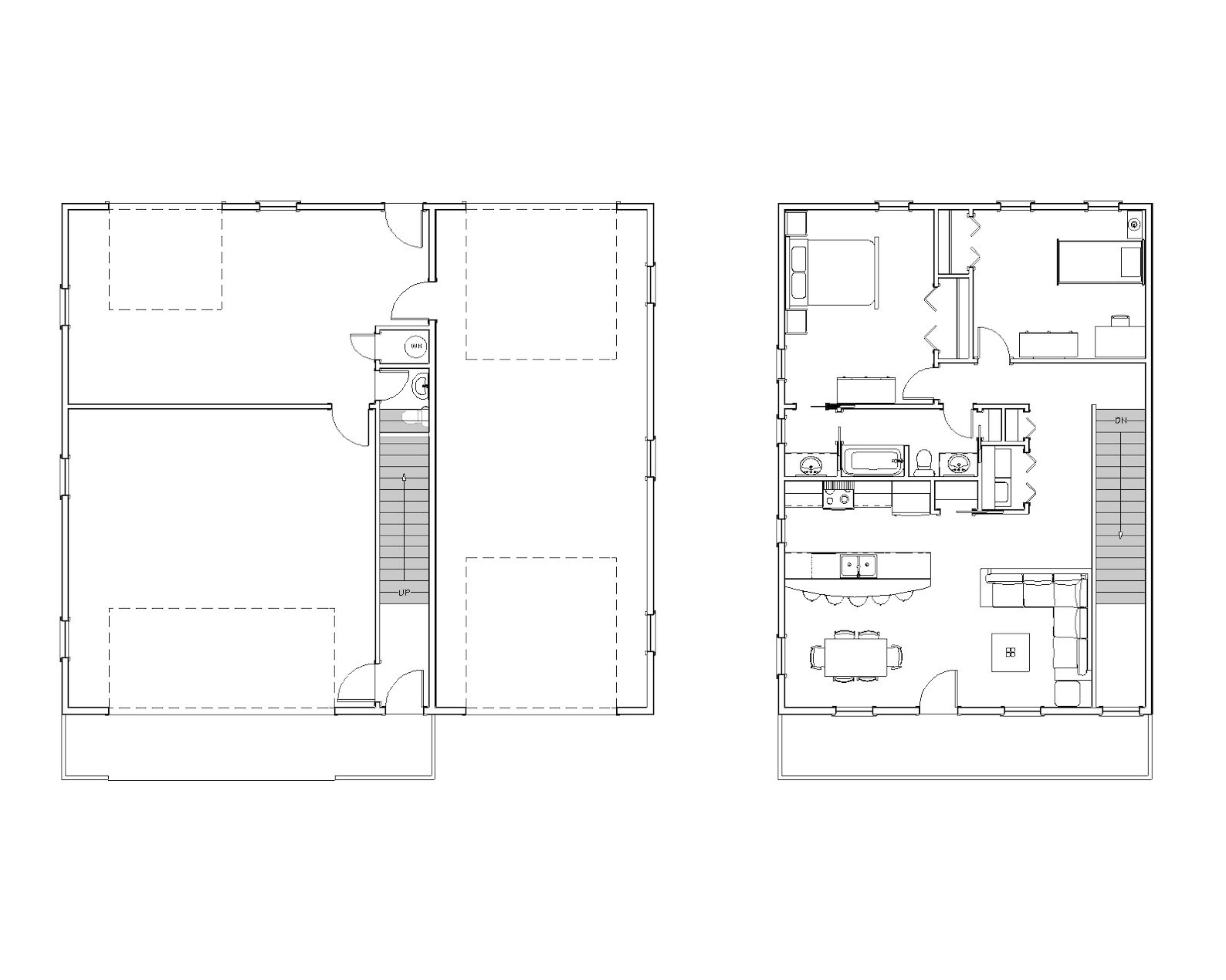 Two Bedroom Traditional Home Floor Plan RV Bus Big Rig Garage - Etsy