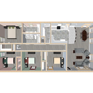 4 Bedroom Ranch Style House Plans, 4/2, 1508 Square Feet, 60'x25', One ...