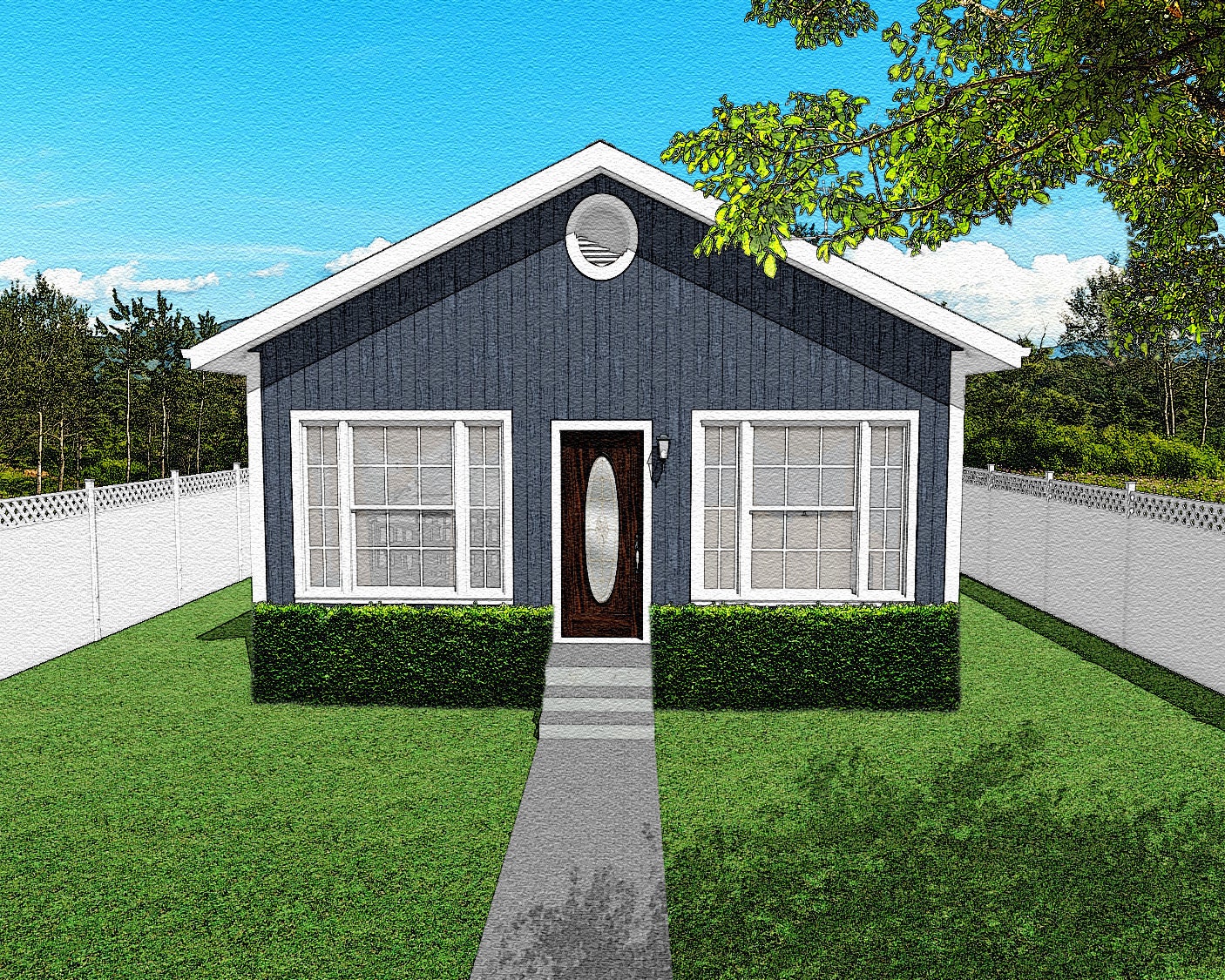 4 Bedroom 2 Bath, Narrow Cottage Architectural Plans, 1508 SF, 25'x60 ...