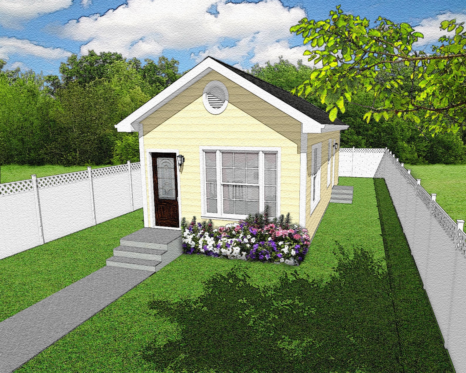 1 Bed 1 Bath 700 SF 16x43 House Plans, 1 Story Narrow Lot Tiny Home ...