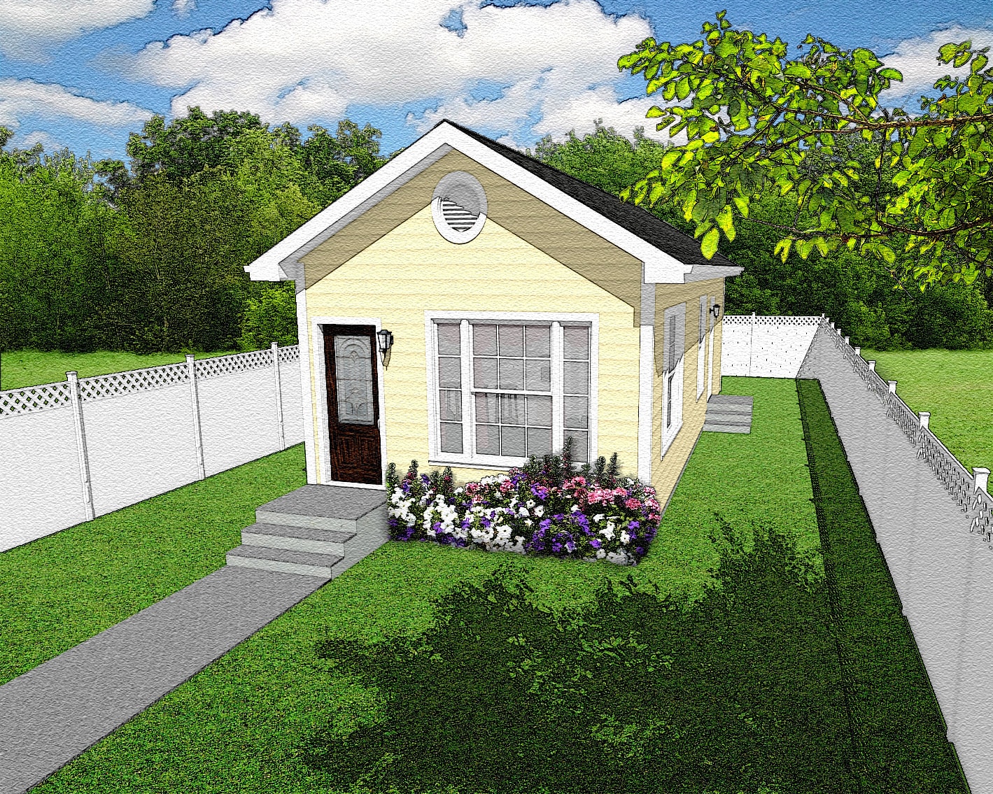 700 Square Foot One Bedroom One Bathroom Floor Plan, One Story Tiny ...