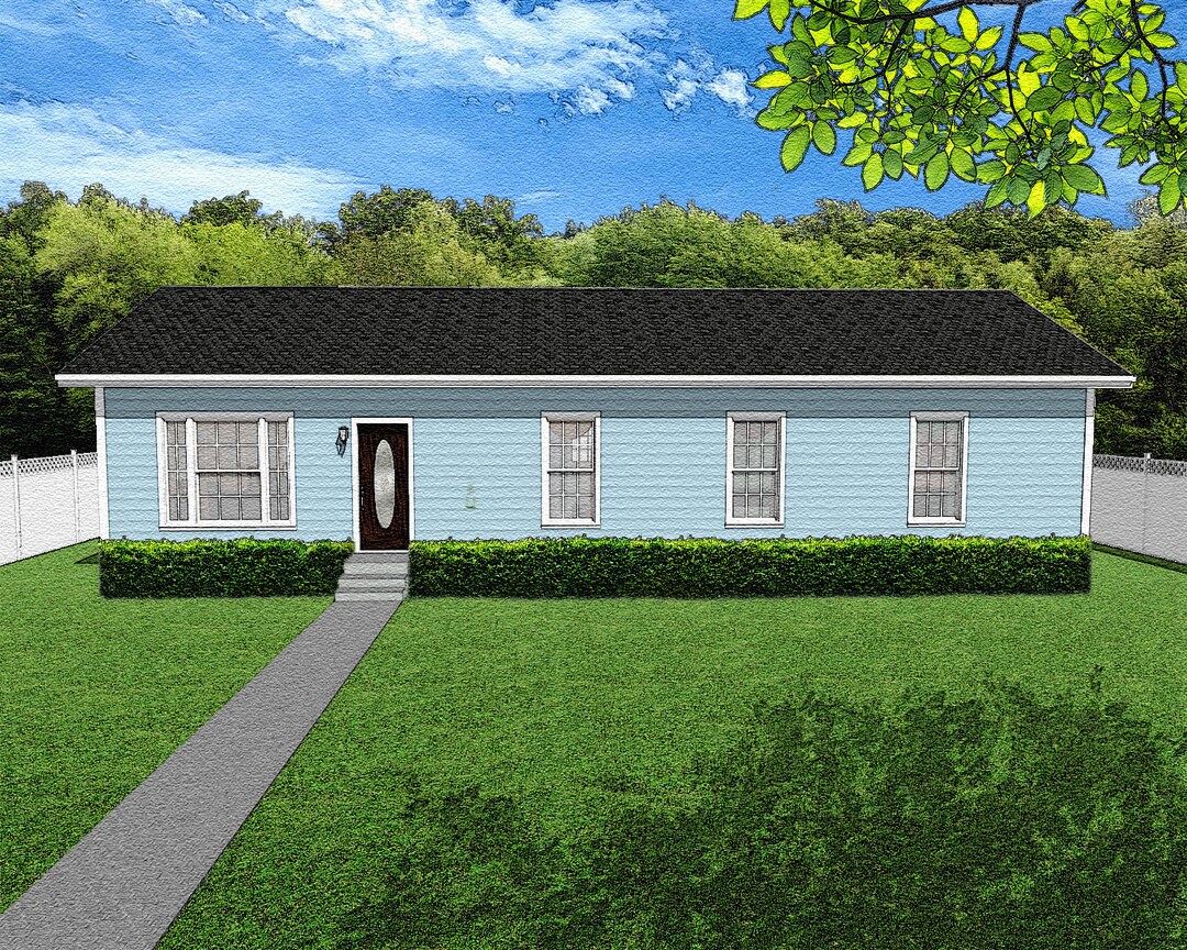 Four Bedroom Traditional Ranch Floor Plan, 1508 Square Feet, 60'x25 ...