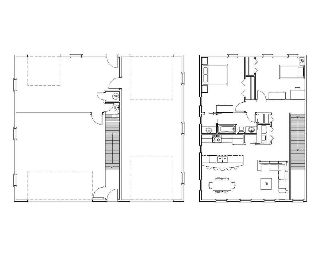 2 Bedroom Garage Apartment House Plans, RV Bus Big Rig Garage, 2/1.5 ...