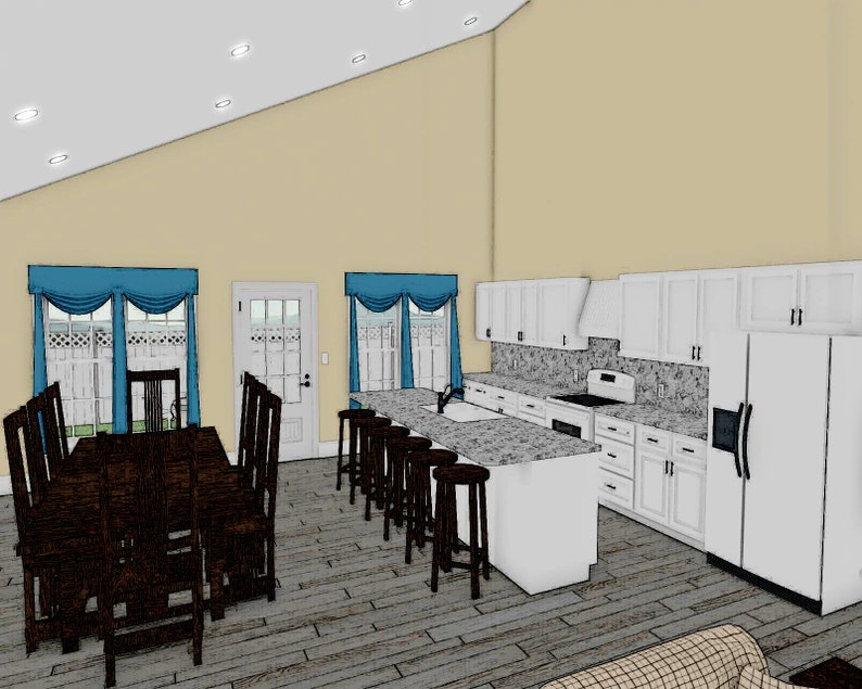 Three Bedroom Traditional Cape Cod Style Floor Plan Two Story ...