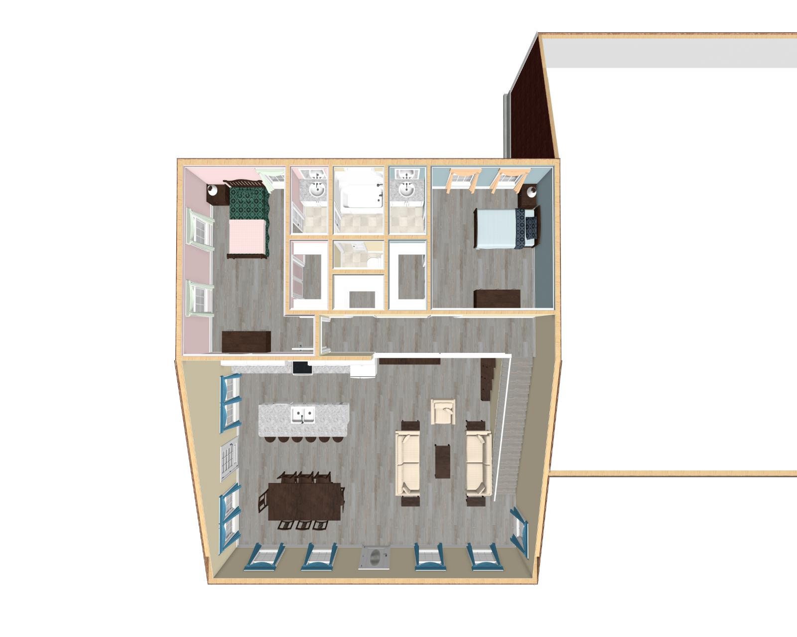 Three Bedroom Traditional Cape Cod Style Floor Plan Two Story ...