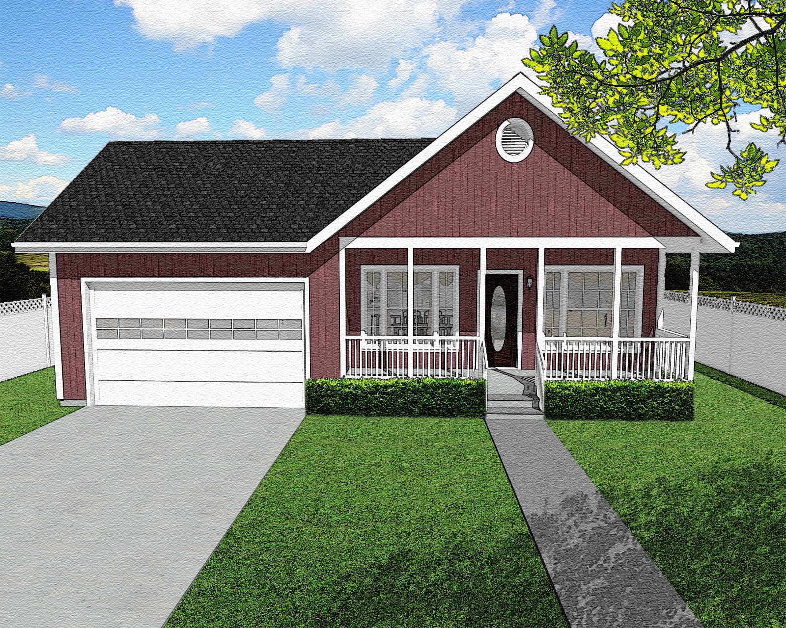 Four Bedroom Traditional Cottage Floor Plan, 1508 Square Feet, 46'x65 ...