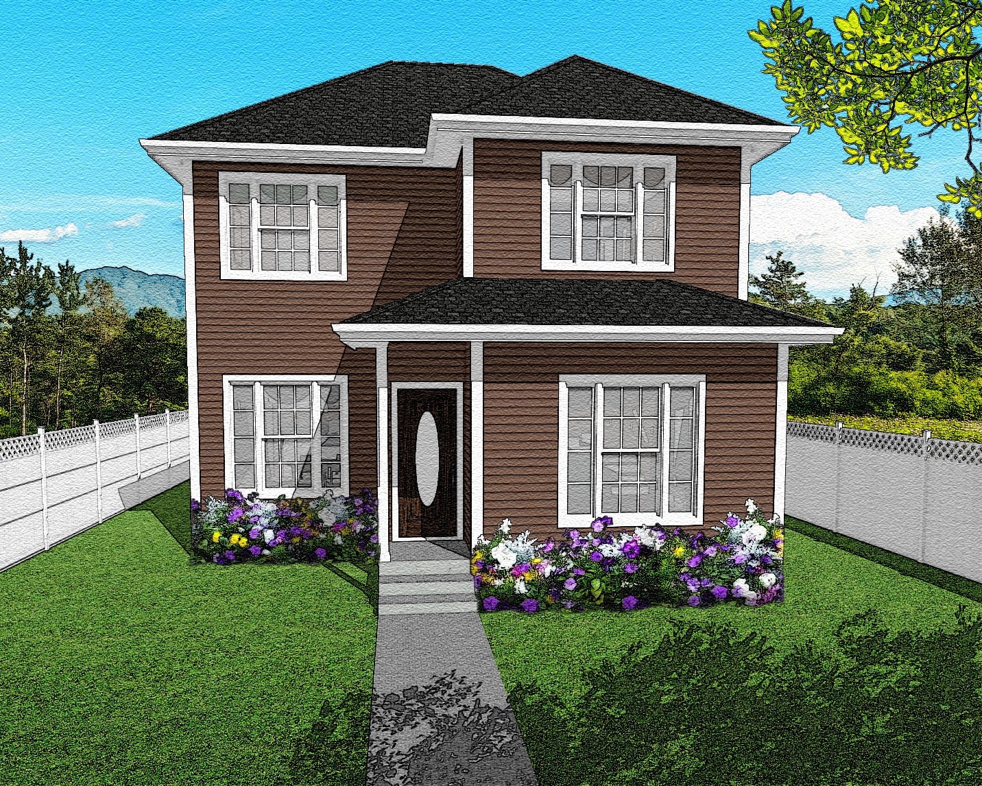 Two Bedroom Traditional Cottage Floor Plan, Two Story House Plans, 1518 ...