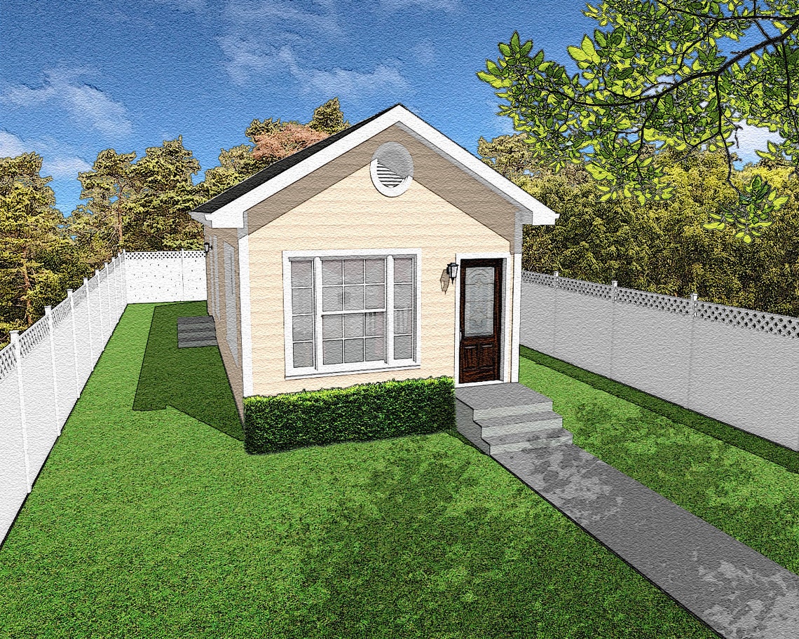 One Bedroom Traditional Cottage Floor Plan, 1/1, 705 Square Feet, 16 ...