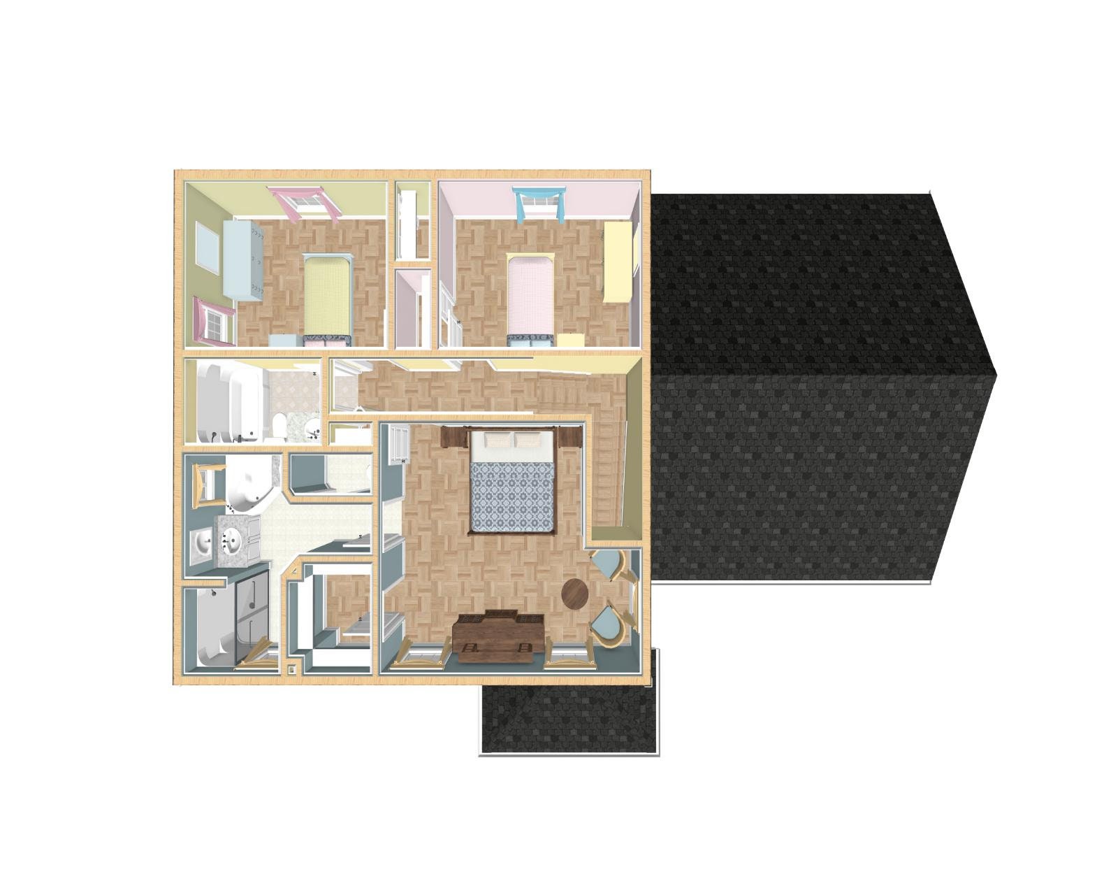 1700 Square Foot Three Bedroom Two and a Half Bathroom Floor Plan ...
