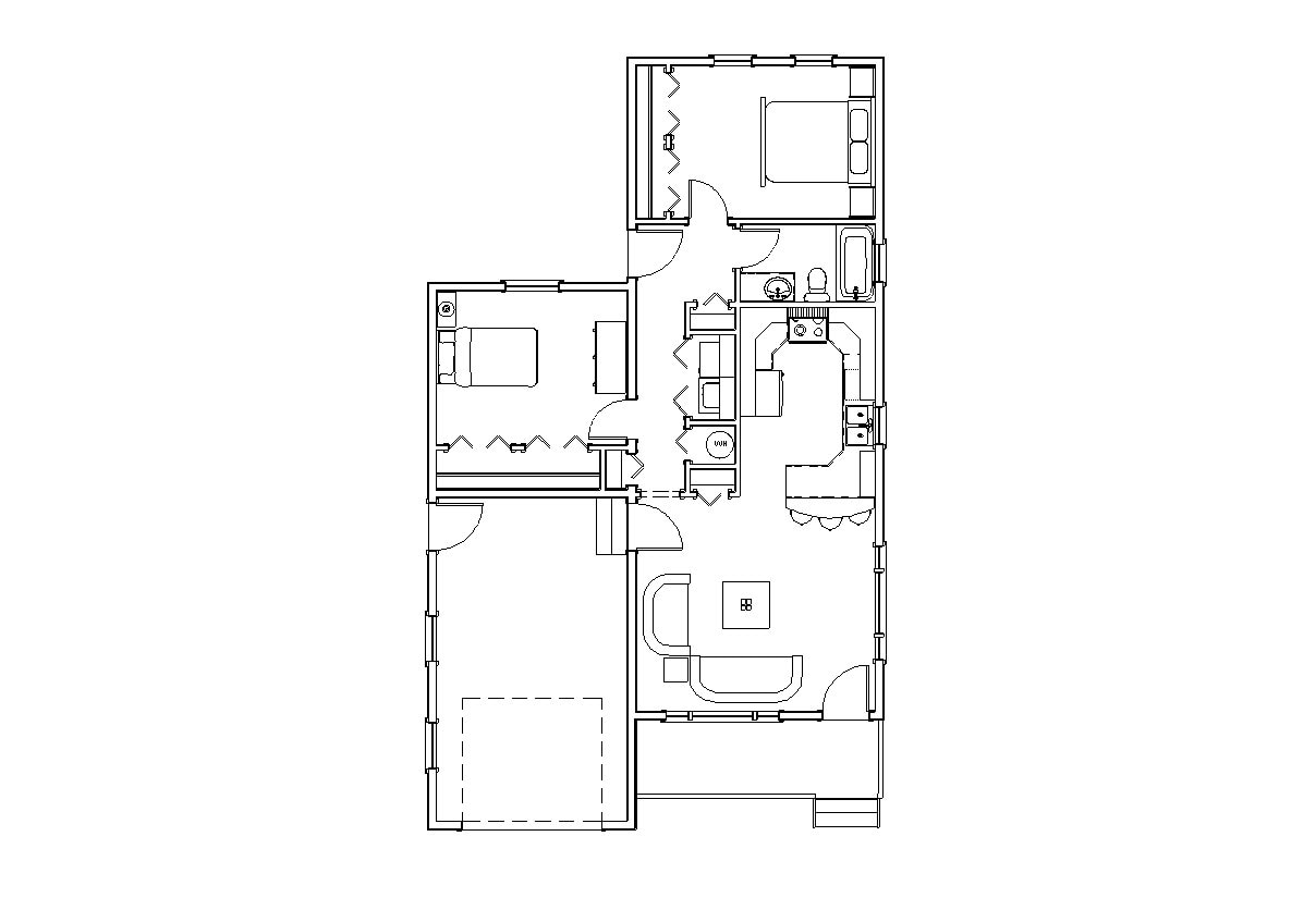 900 Square Foot Two Bedroom One Bathroom Floor Plan, One Story Ranch ...