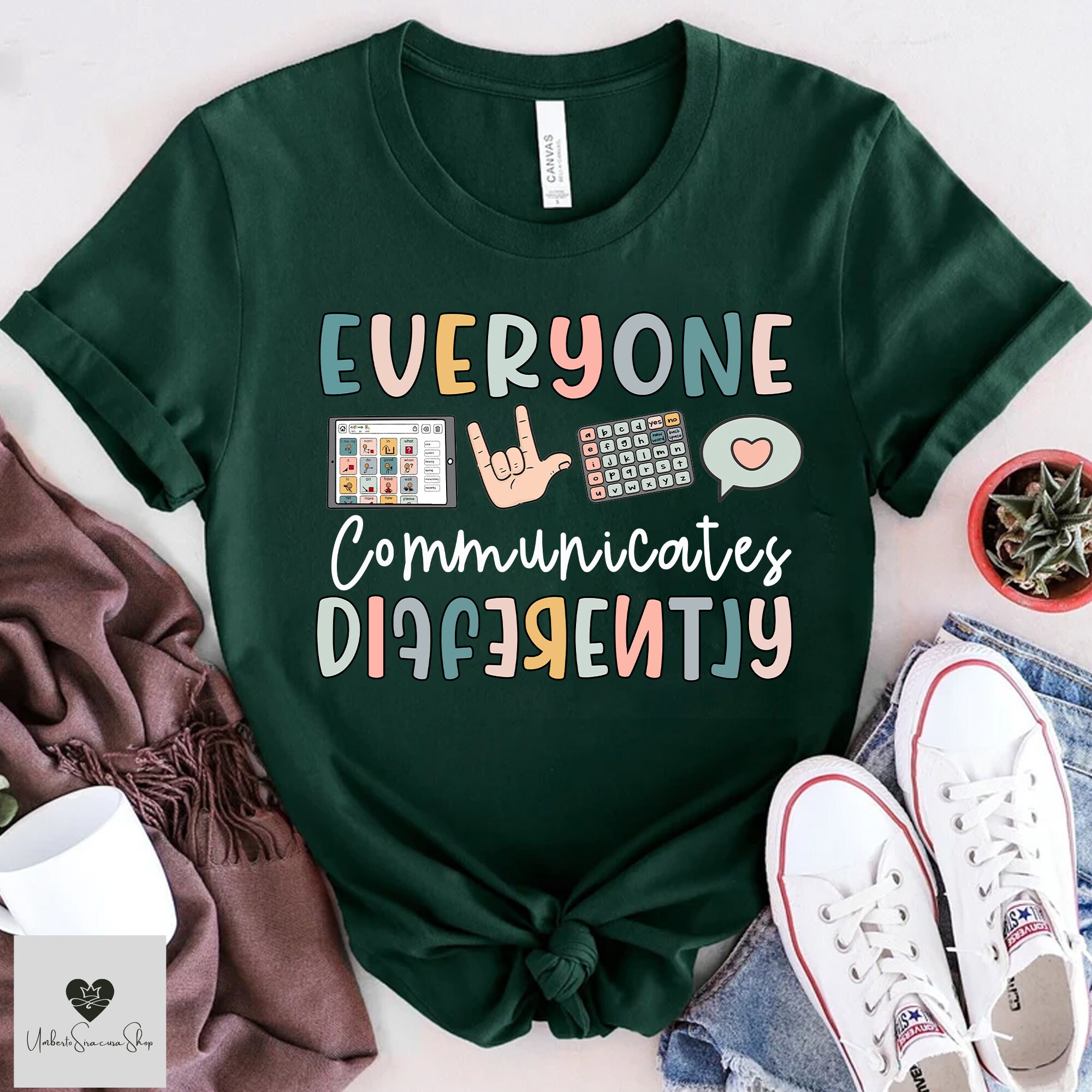 Everyone Communicate Differently Shirt, SLP Shirt, Speech Therapy ...