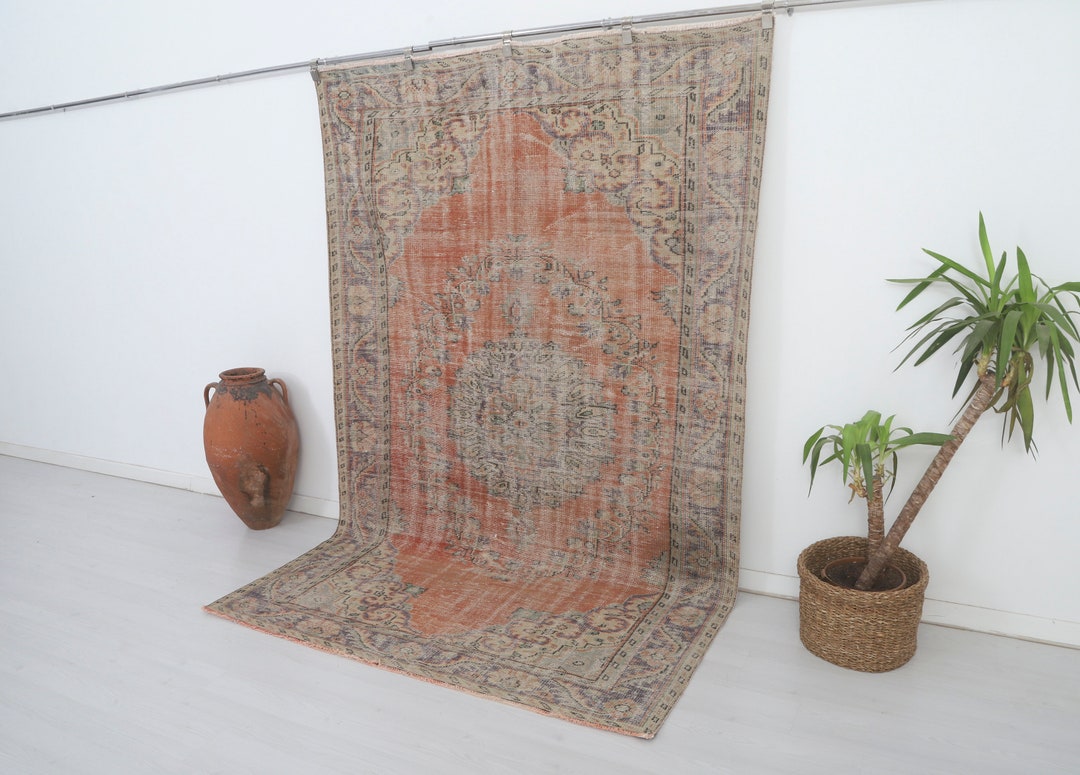 6x9 Traditional Rug, 6x9 Turkish Rug, Vintage Rug, Handmade Rug, Wool ...
