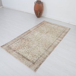 4x7 Natural Rug, Turkish Rug,4x7 Vintage Rug, Anatolian Rug, 4x7 Oushak ...