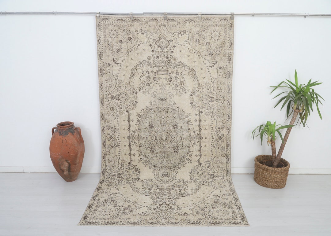 5x10 Oriental Rug,faded Rug,5x10 Rug,oushak Soft Rug,turkish Rug,rug ...