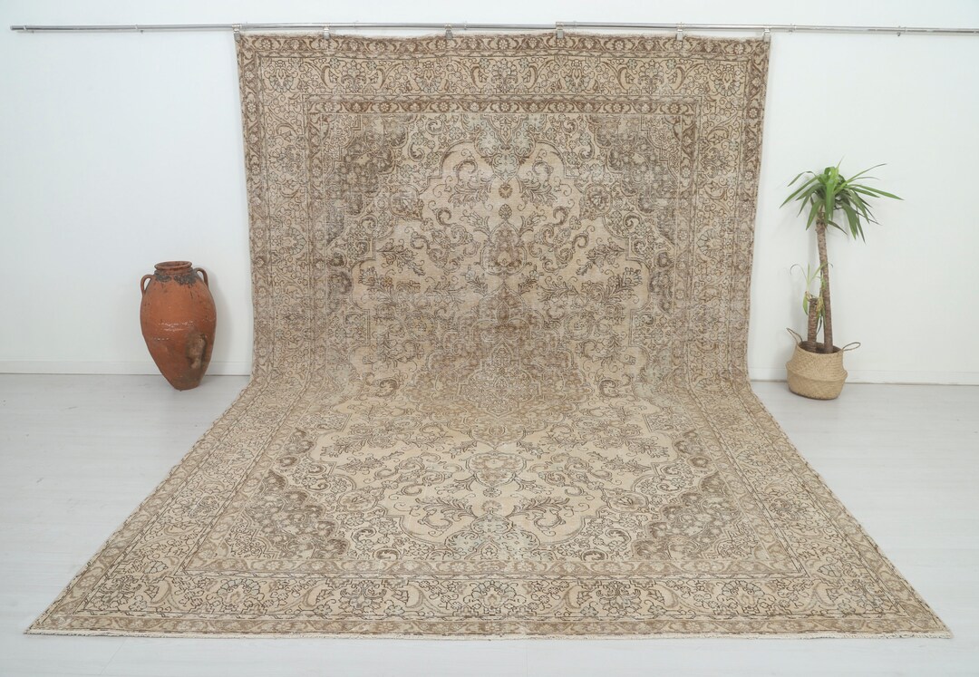 9'4 X 13'5 Ft Brown Rug, 9x14 Vintage Rug, Living Room Rug, 9x14 ...