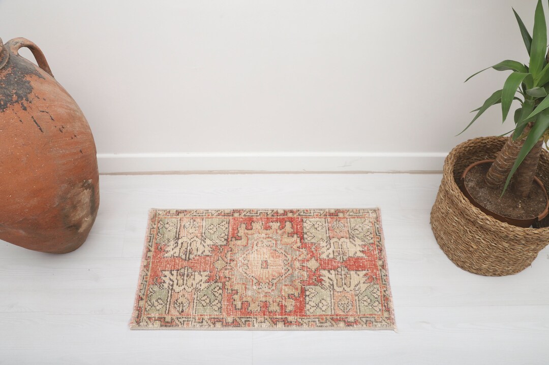 2x3, Door Mat Rug, Turkish Door Mat, Vintage Door Mat, Oushak Door Mat ...