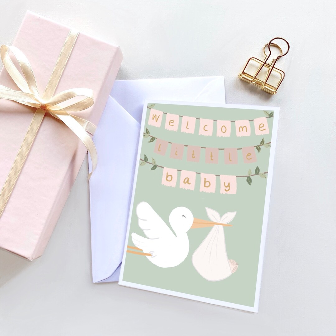 Welcome Baby Card, Welcome Baby Card, Welcome Little One, Cute Baby ...