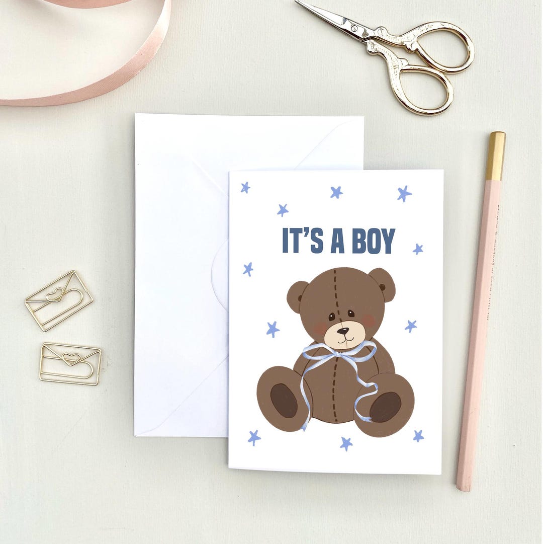 It's a Boy Card, Welcome Baby Card, Welcome Little One, Cute Baby Cards ...