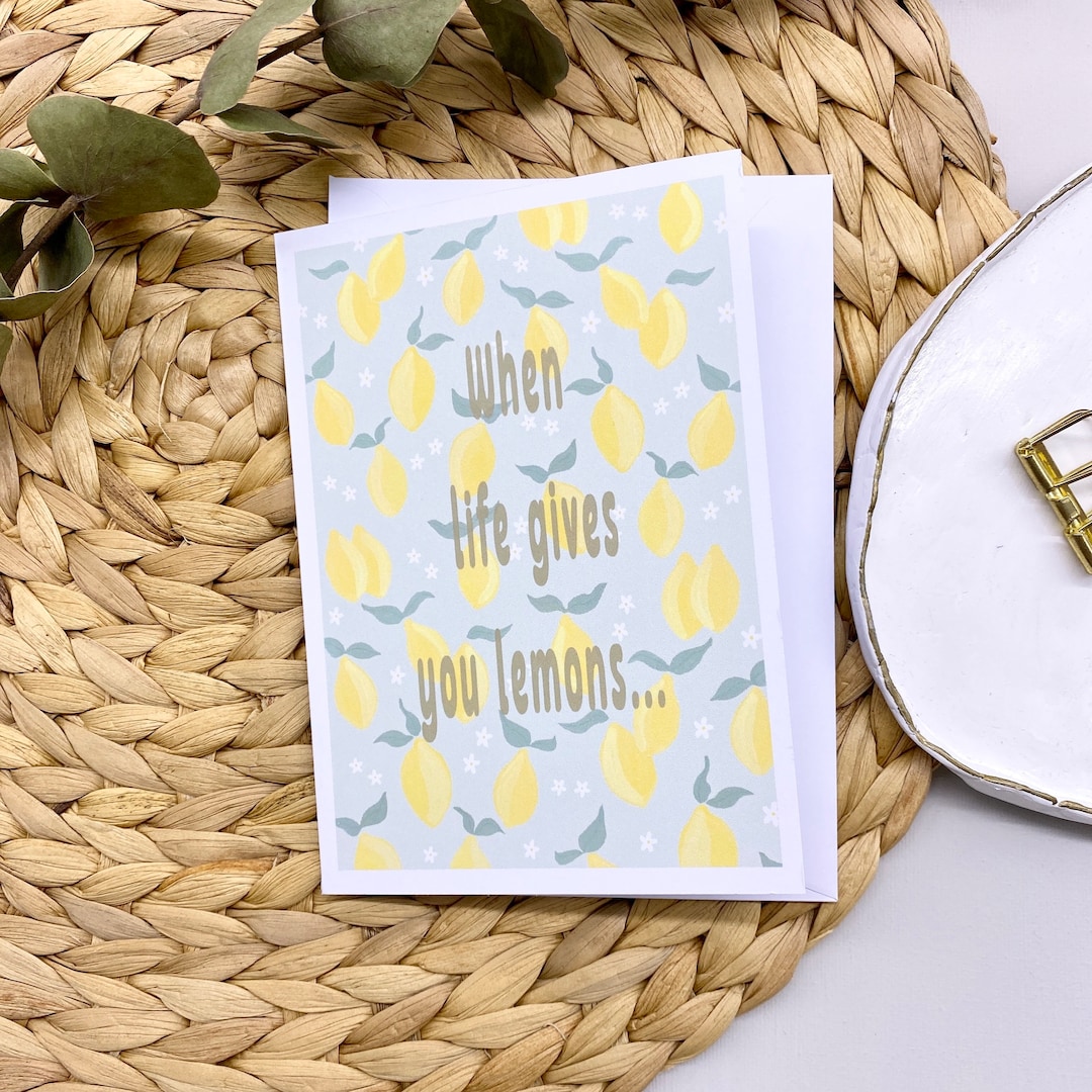 Greeting Card With Lemons, A6 Double Card, Greeting Cards, When Life ...