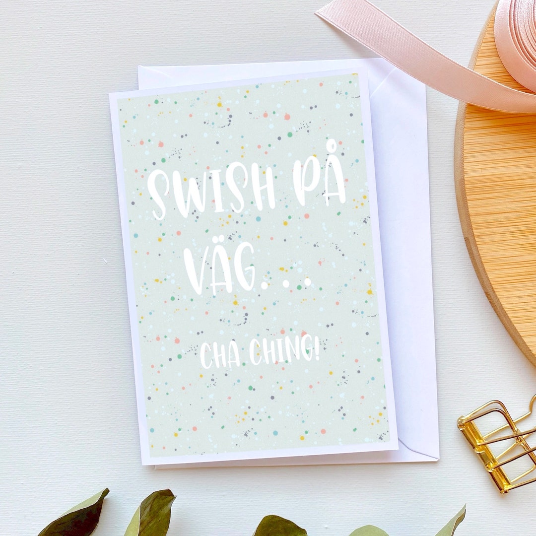 Swedish Birthday Card , Cards With Swish, Swish Kort, Svenska Kort, A6 ...