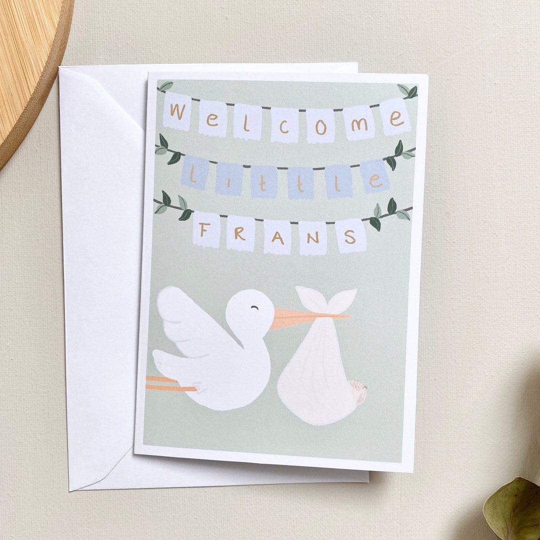 Personalised Baby Card, New Baby Gift, Newborn Gift Birth Announcement ...