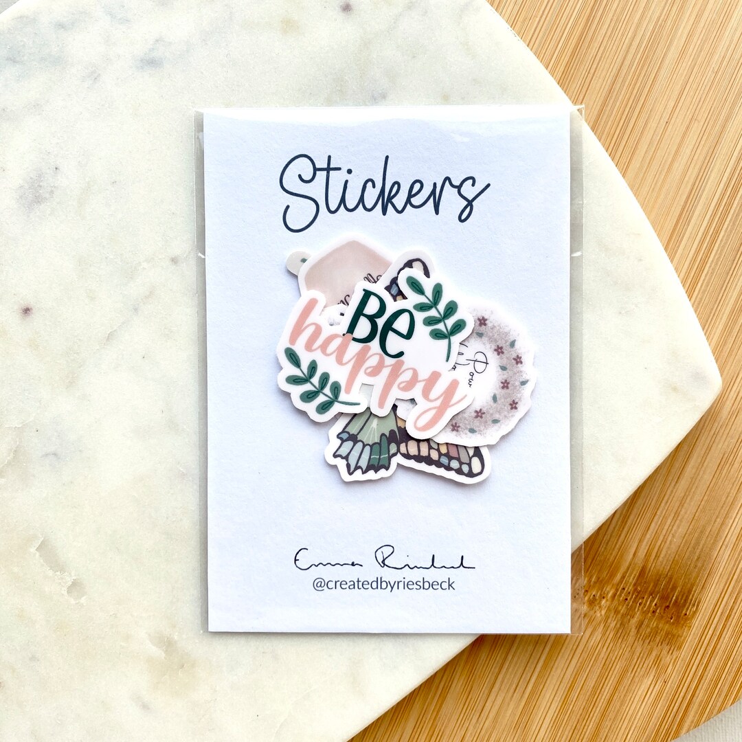 Trendy Sticker Bundle, Handmade Sticker Assortment, Gift for Teens ...