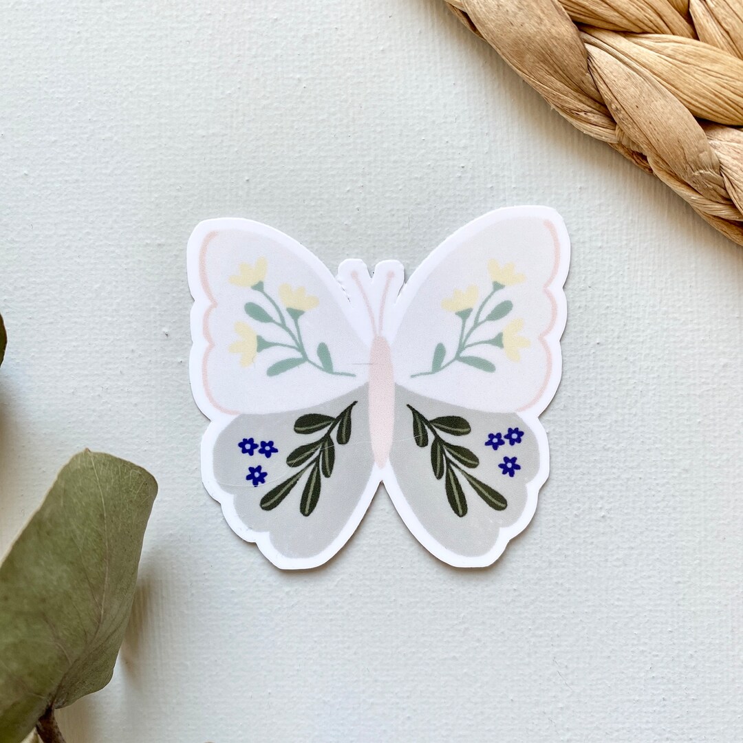 Sticker Butterfly Flowers, Vinyl Sticker Butterfly, Flower Butterfly ...