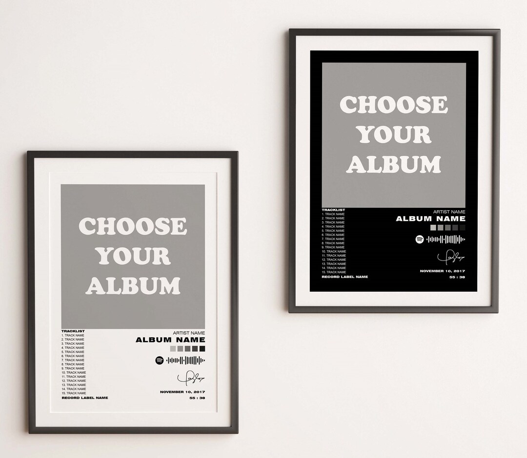 Custom Album Cover Print Choose Any Album Framed Poster Print Album ...