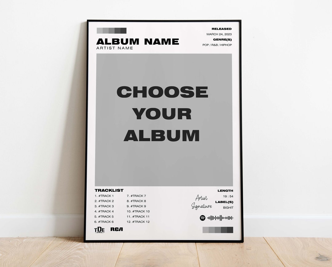Personalized Album Cover, Custom Music Poster, Choose Your Favorite ...